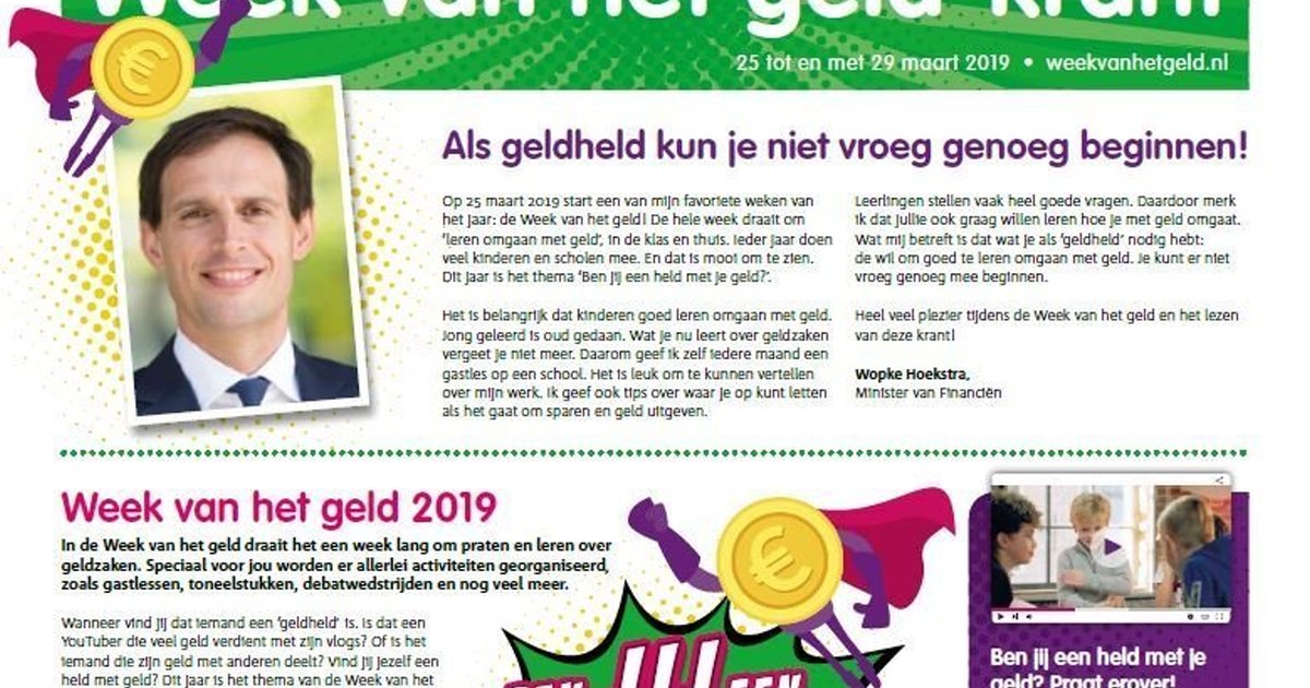 Week van het geld krant 2019 - Week van het geld